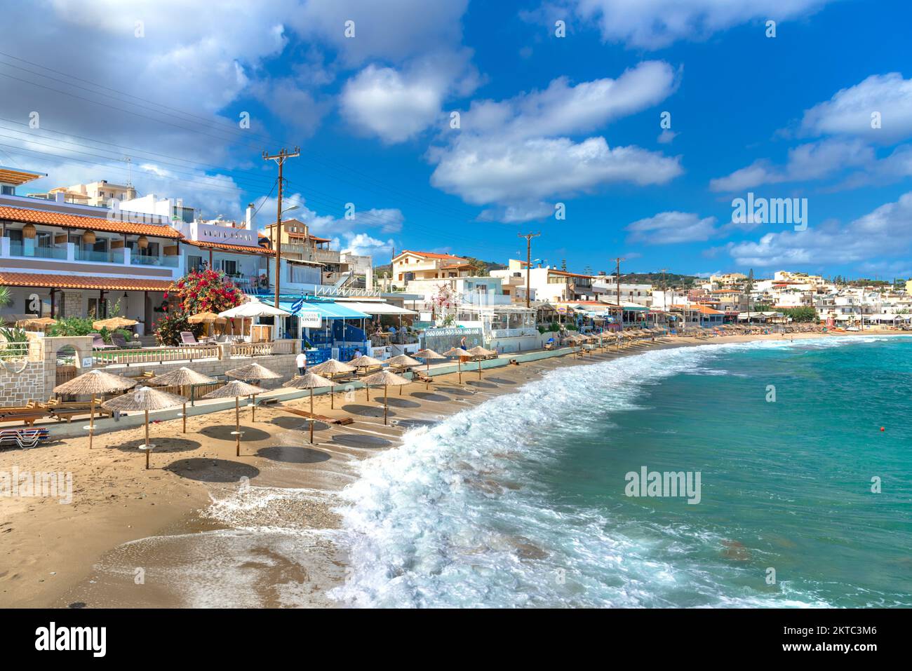 The small village with unique beaches and famous resort of Agia Pelagia ...