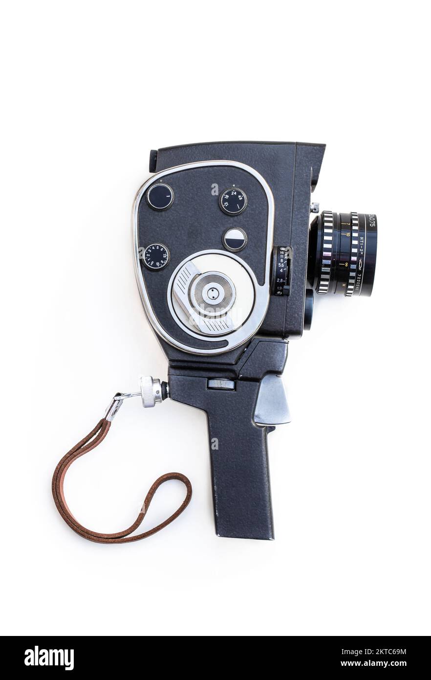 Old home movie compact camera isolated on white background Stock Photo ...