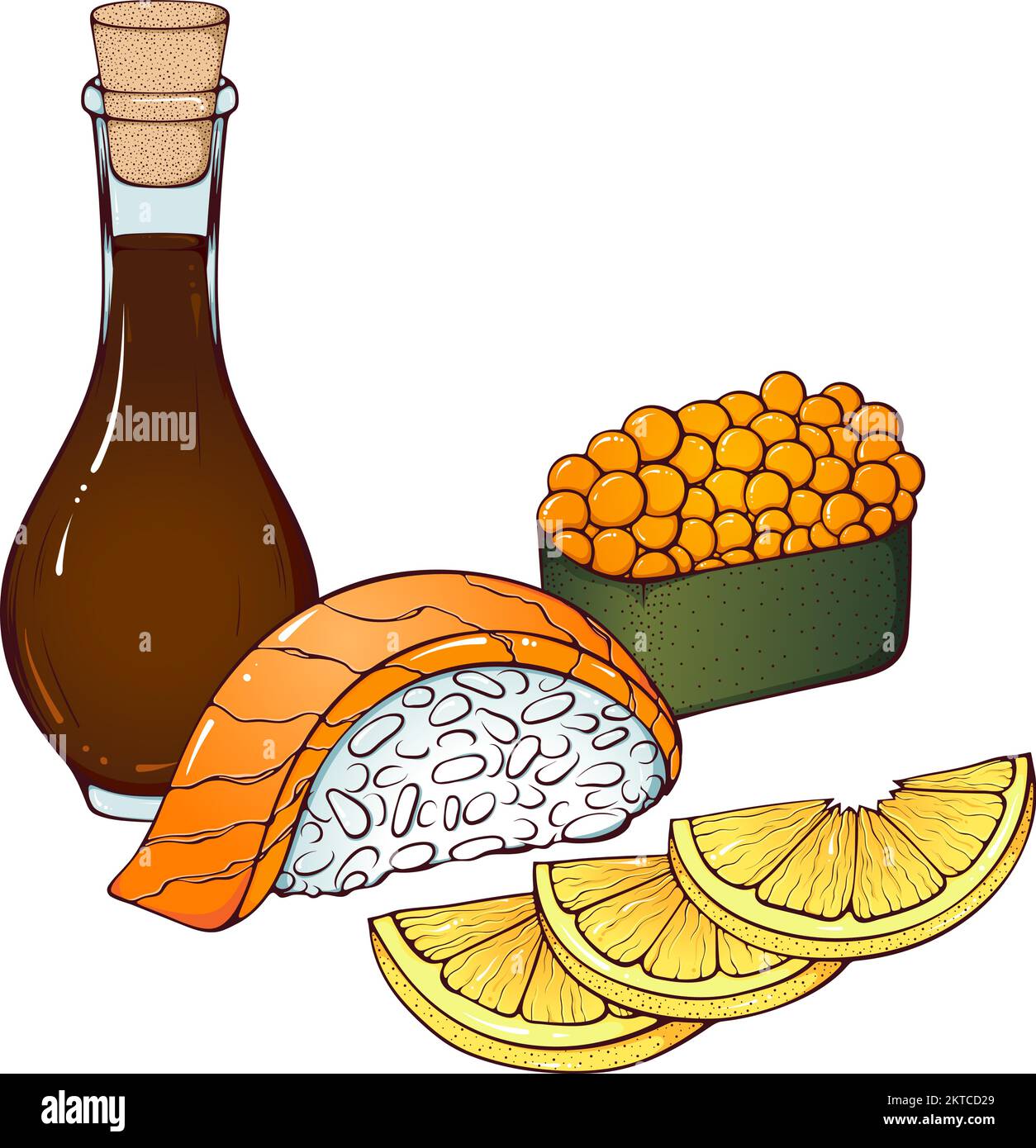 Sushi caviar sauce Stock Vector Images - Alamy