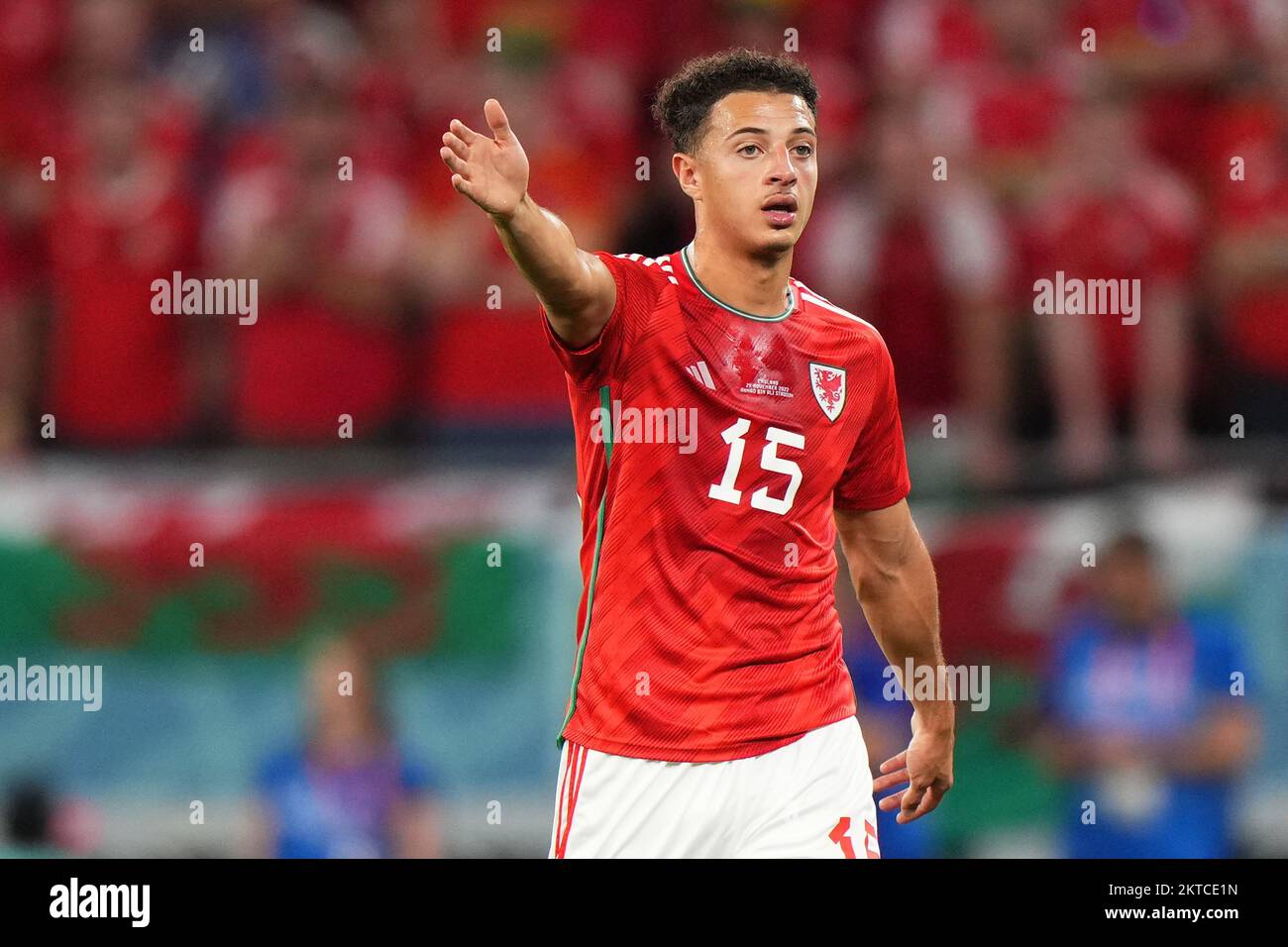 Ethan Ampadu of Wales during the FIFA World Cup Qatar 2022 match, Group ...