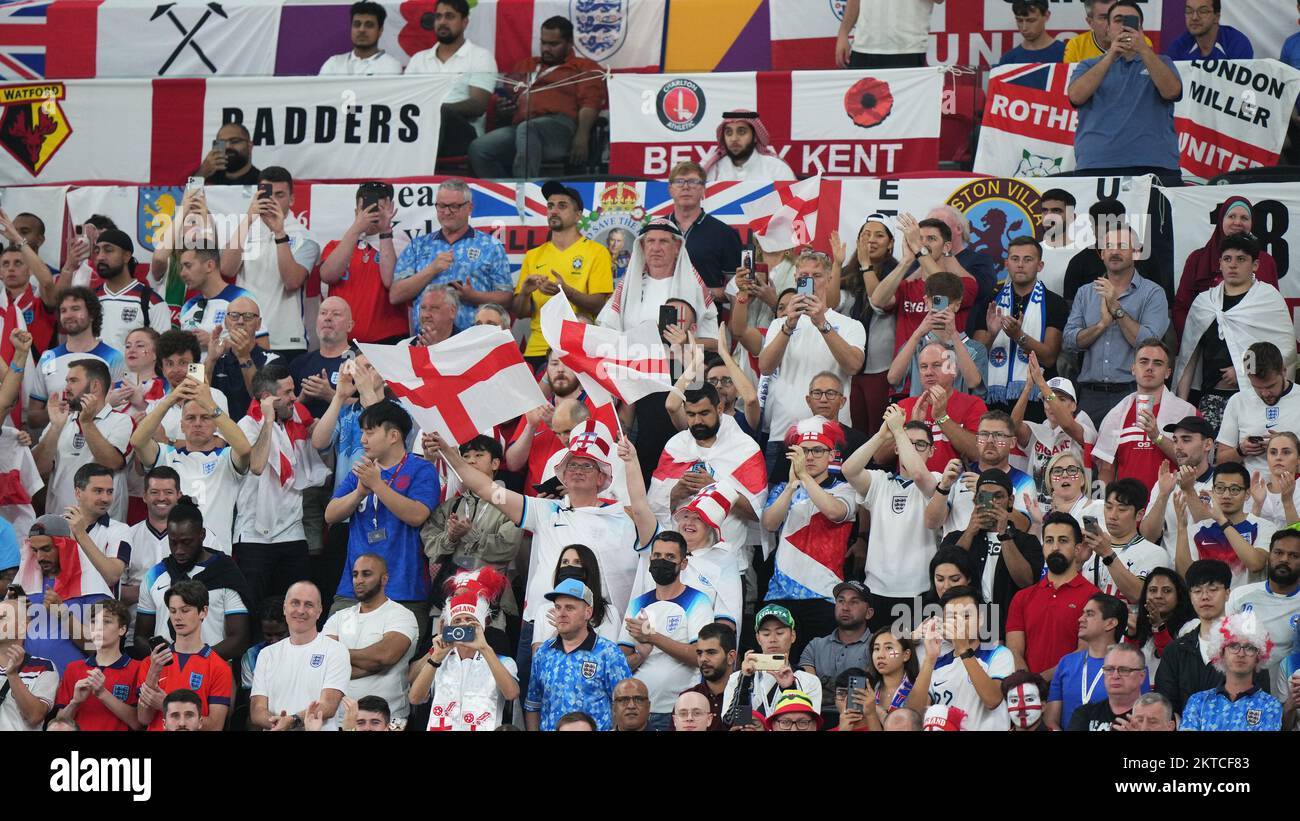 Rayan, Qatar. 29/11/2022, England fans during the FIFA World Cup Qatar ...