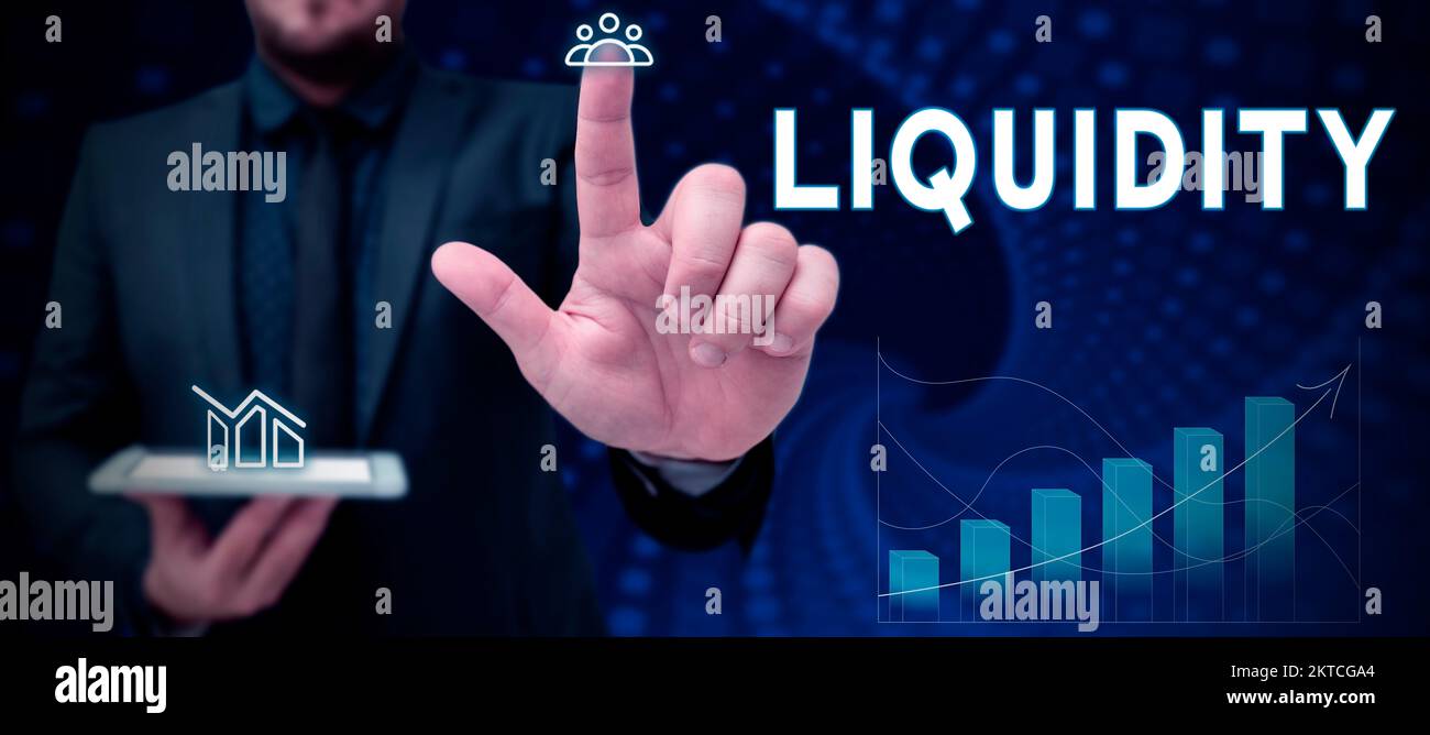 Hand writing sign Liquidity, Word Written on Cash and Bank Balances ...