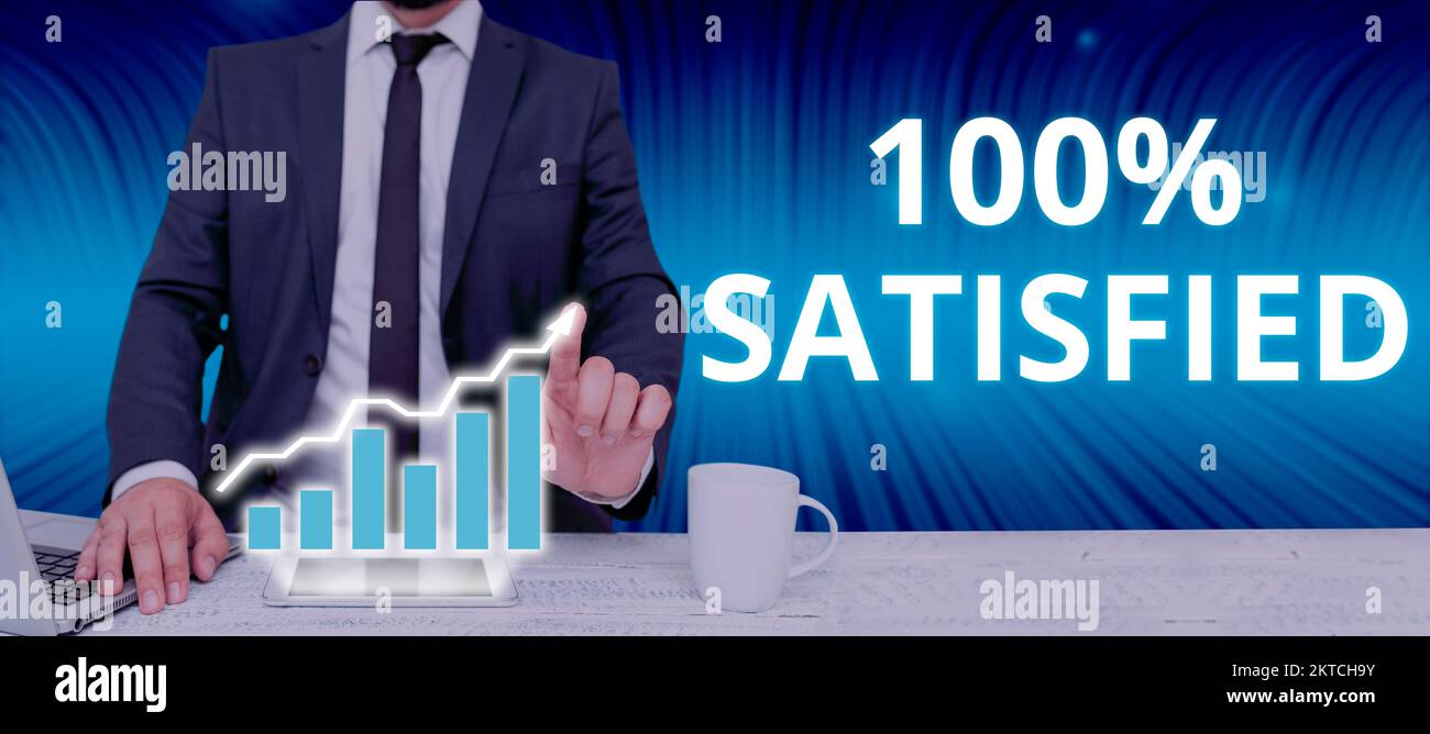 Conceptual display 100 Satisfied, Internet Concept Products and services surpass customer ...