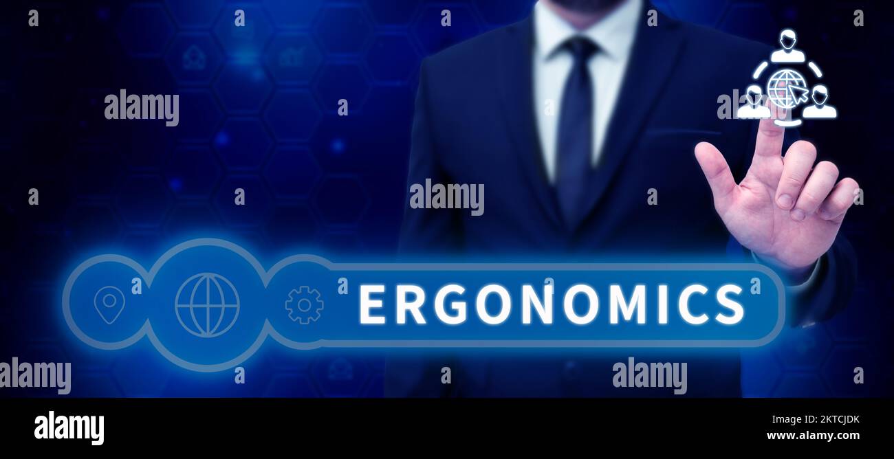 Conceptual display Ergonomics, Word Written on fitting or designing a ...