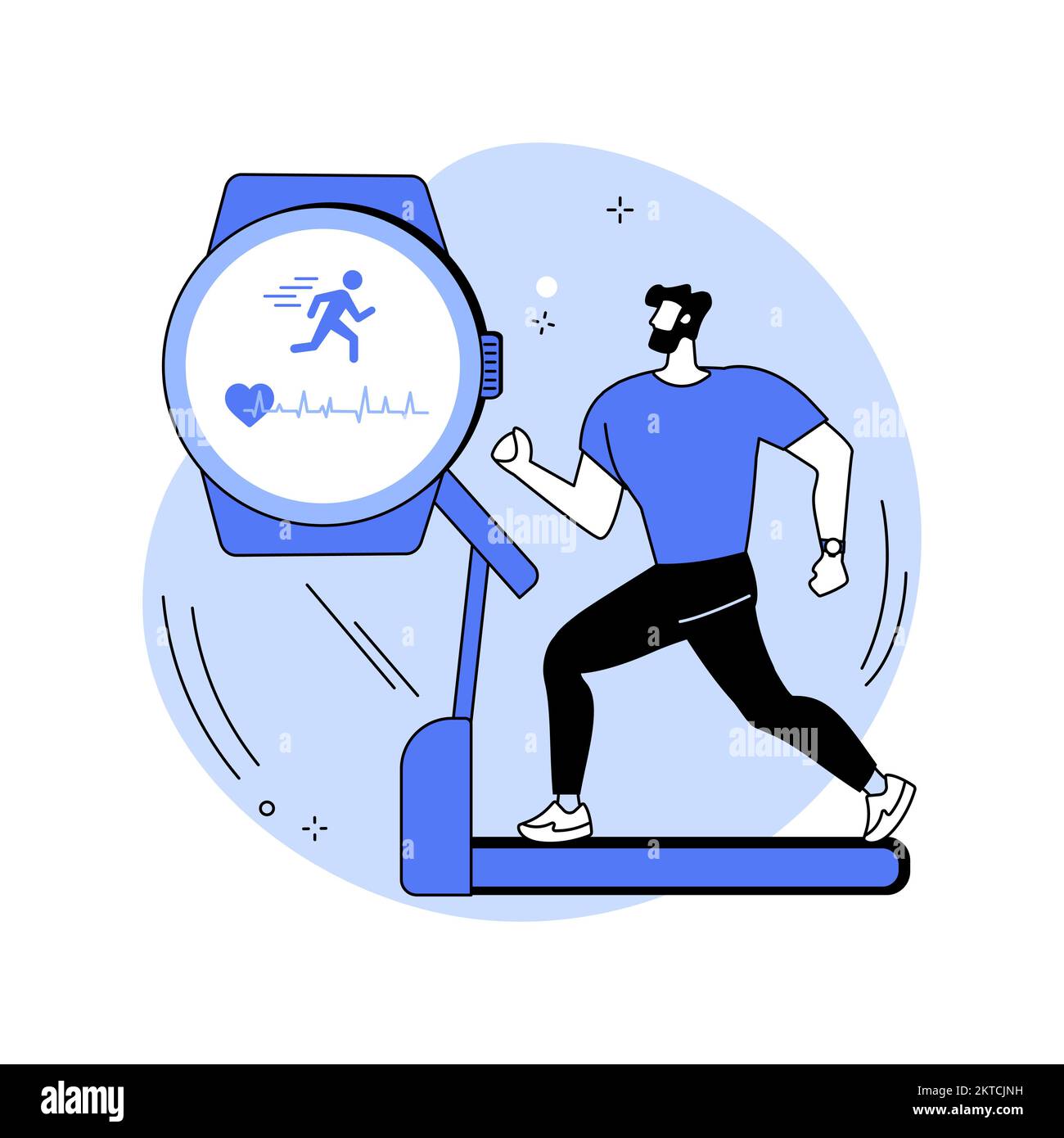 Smartwatch advanced sport tracking isolated cartoon vector ...