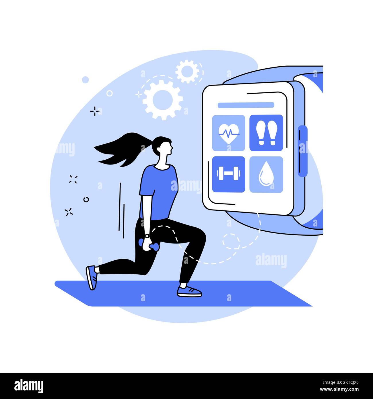 Smartwatch activity tracking features isolated cartoon vector ...