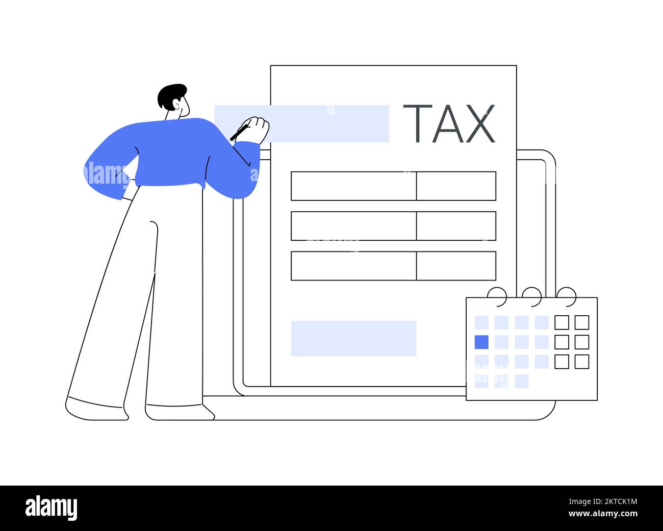 Filing tax return software abstract concept vector illustration Stock ...
