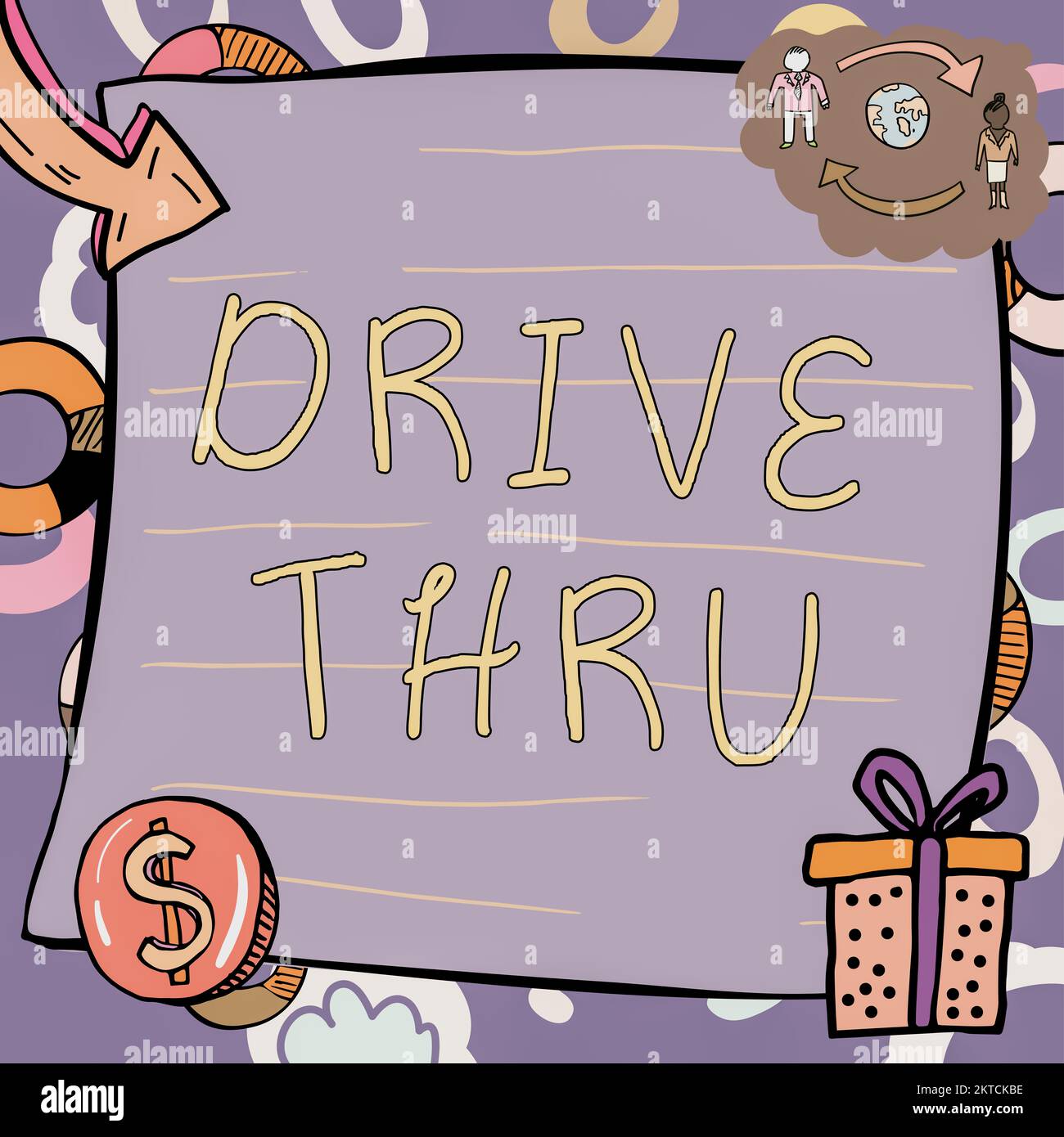 Writing displaying text Drive Thru, Concept meaning place where you can ...