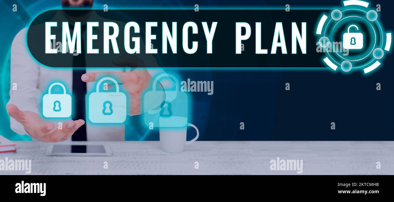 Conceptual caption Emergency Plan, Business approach Procedures for ...