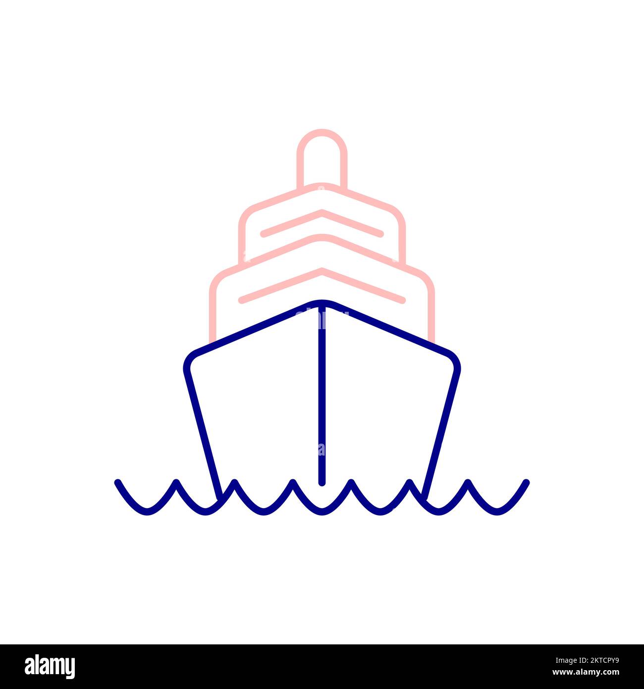 Cruise Ship Icon, Travel Through the Ocean on a Luxury Yacht Stock ...