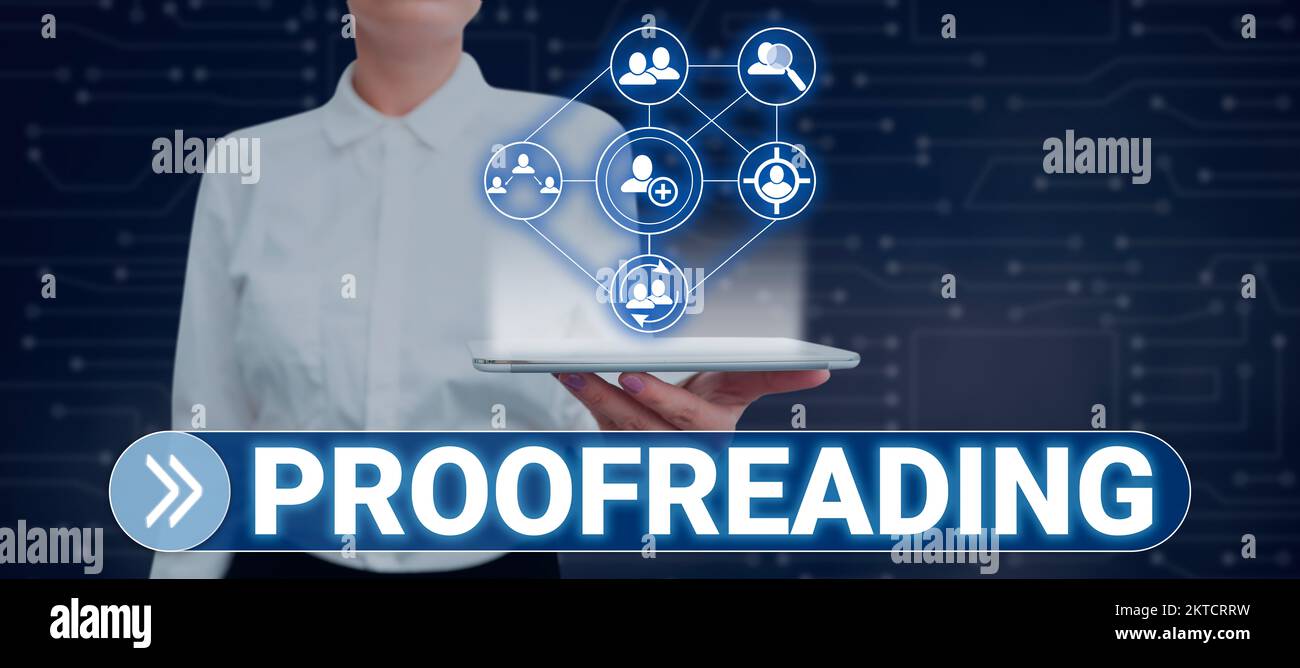 Sign Displaying Proofreading Business Concept Act Of Reading And Marking Spelling Grammar And