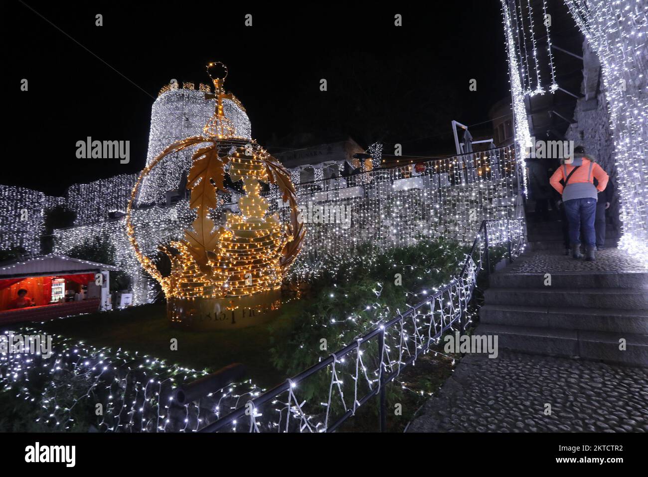 Trsat Castle is decorated with Christmas lights as part of Advent in ...