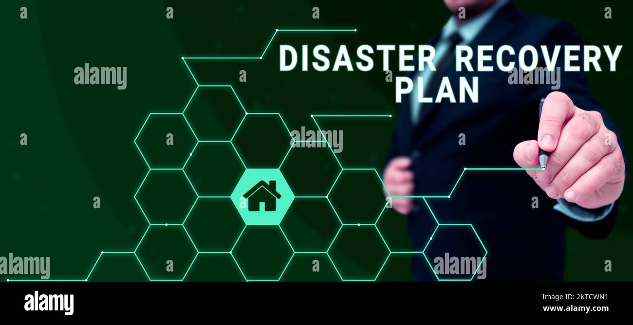 Text caption presenting Disaster Recovery Plan, Internet Concept having ...