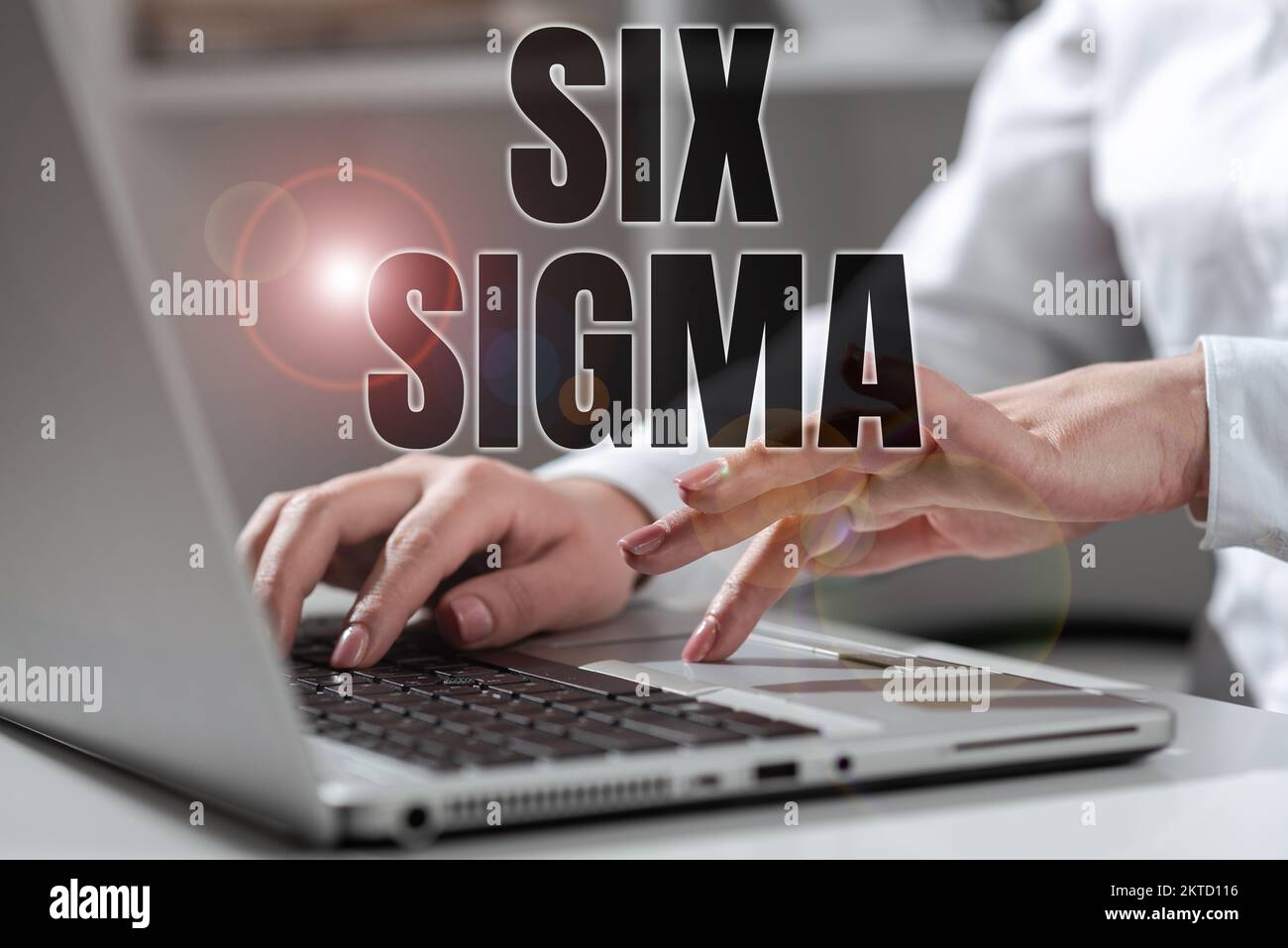 Hand writing sign Six Sigma, Internet Concept management techniques to ...
