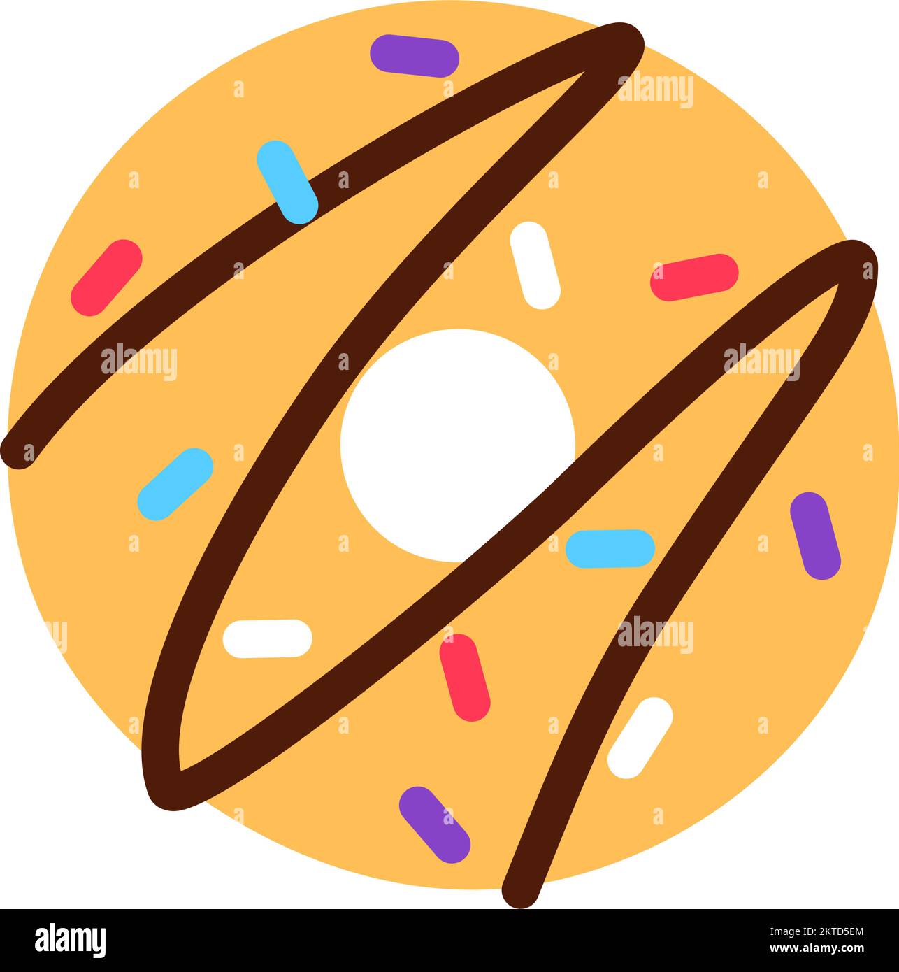 Flat yellow donut decorated colorful sprinkles Stock Vector Image & Art ...