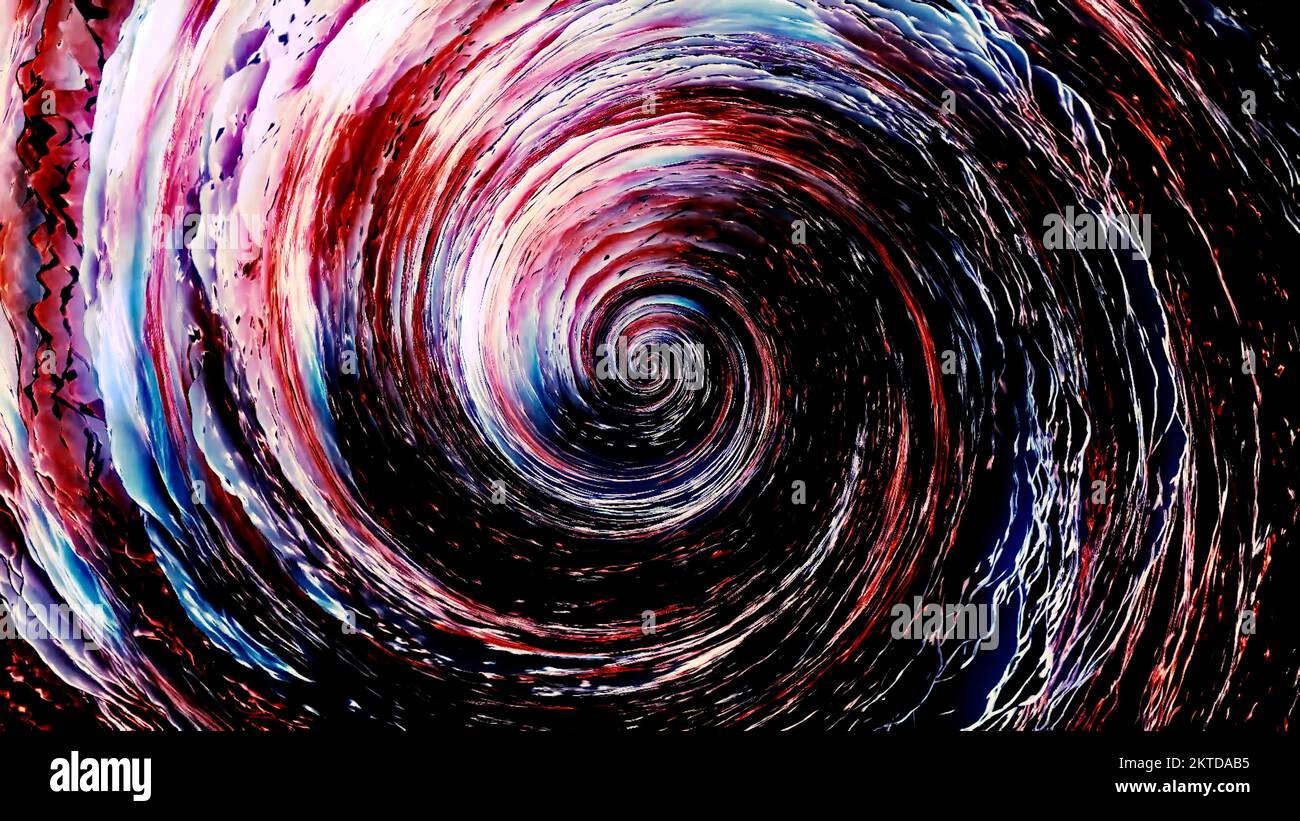 Abstract liquid hurricane rotating slowly, top view. Motion. Wave like ...