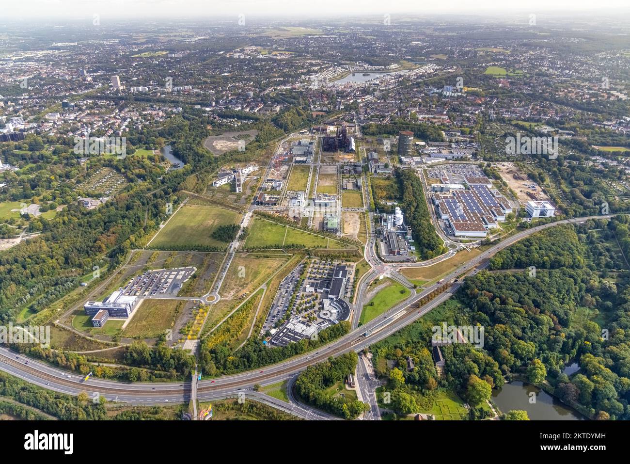 aerial, Phoenix-West area and Hoesch-Gasometer with Phoenix-See in the ...
