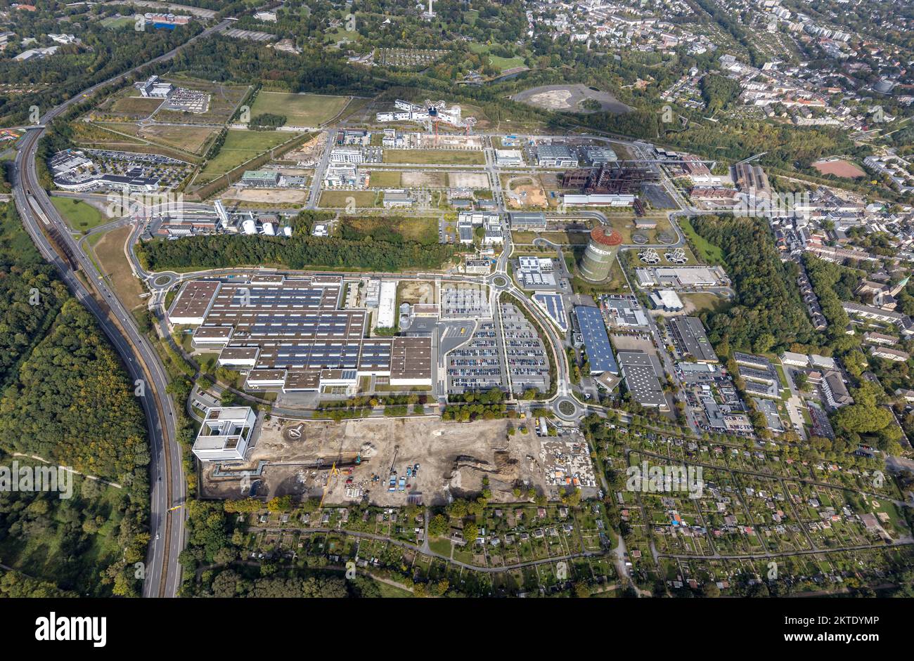 aerial, Phoenix-West area and Hoesch-Gasometer as well as Wilo Park ...