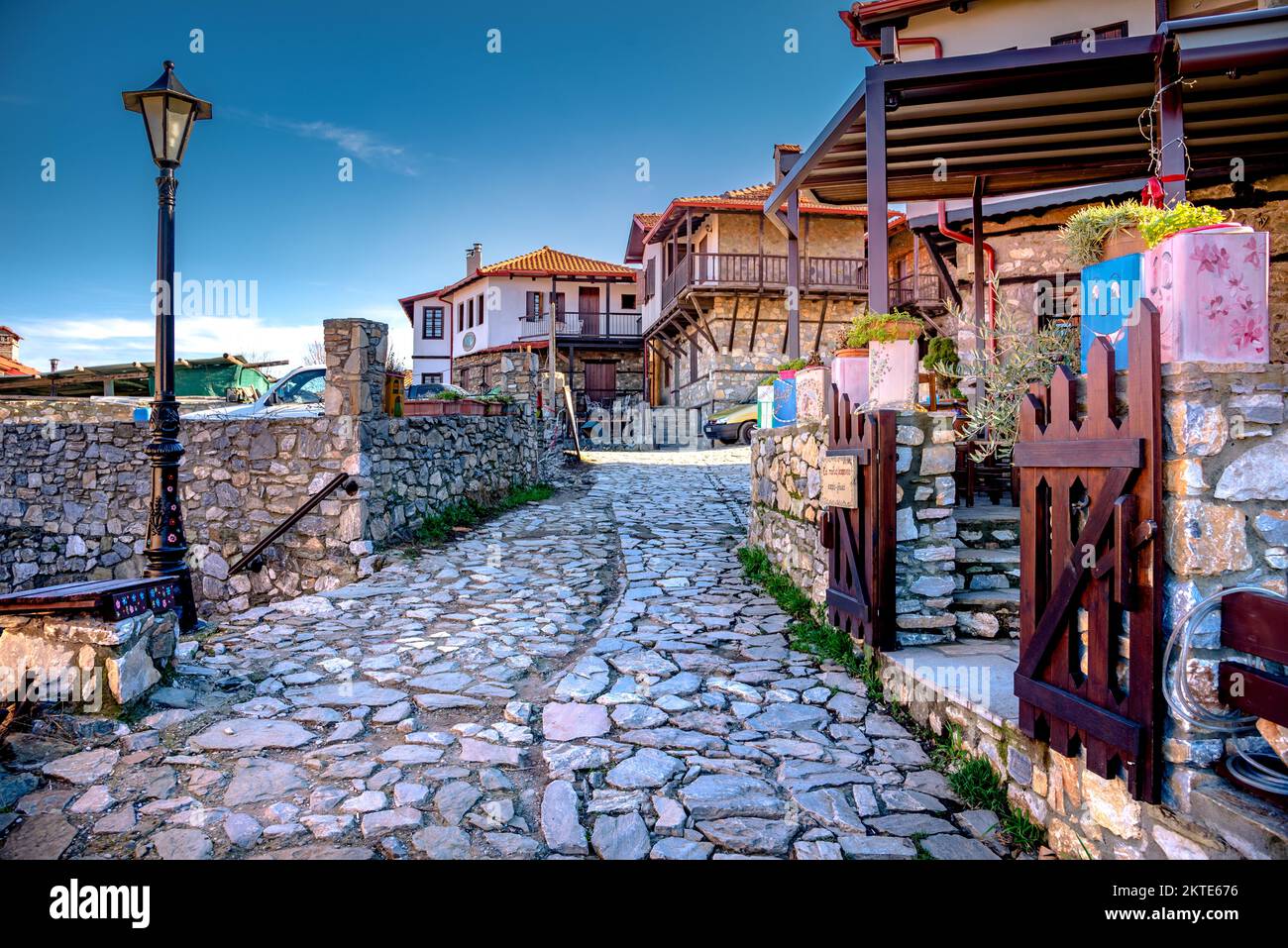 The old historical village of Palaios Panteleimonas near Platamonas ...