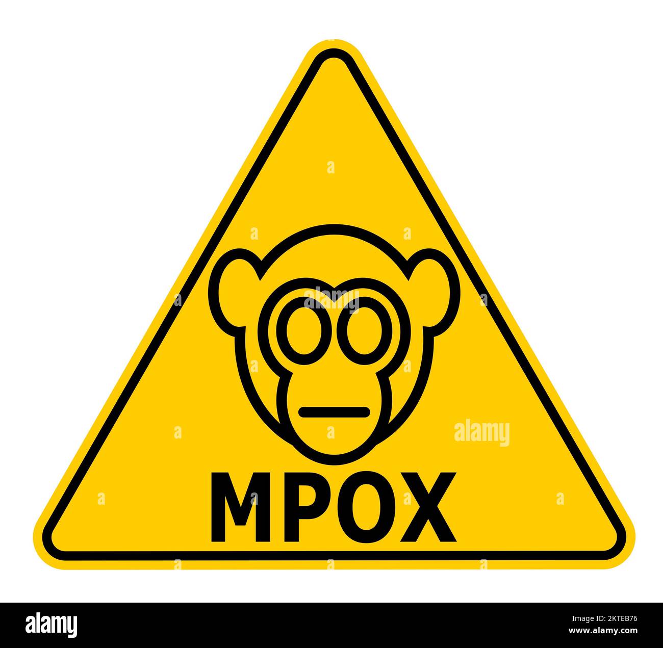 Vector illustration of warning sign against monkeypox virus disease ...