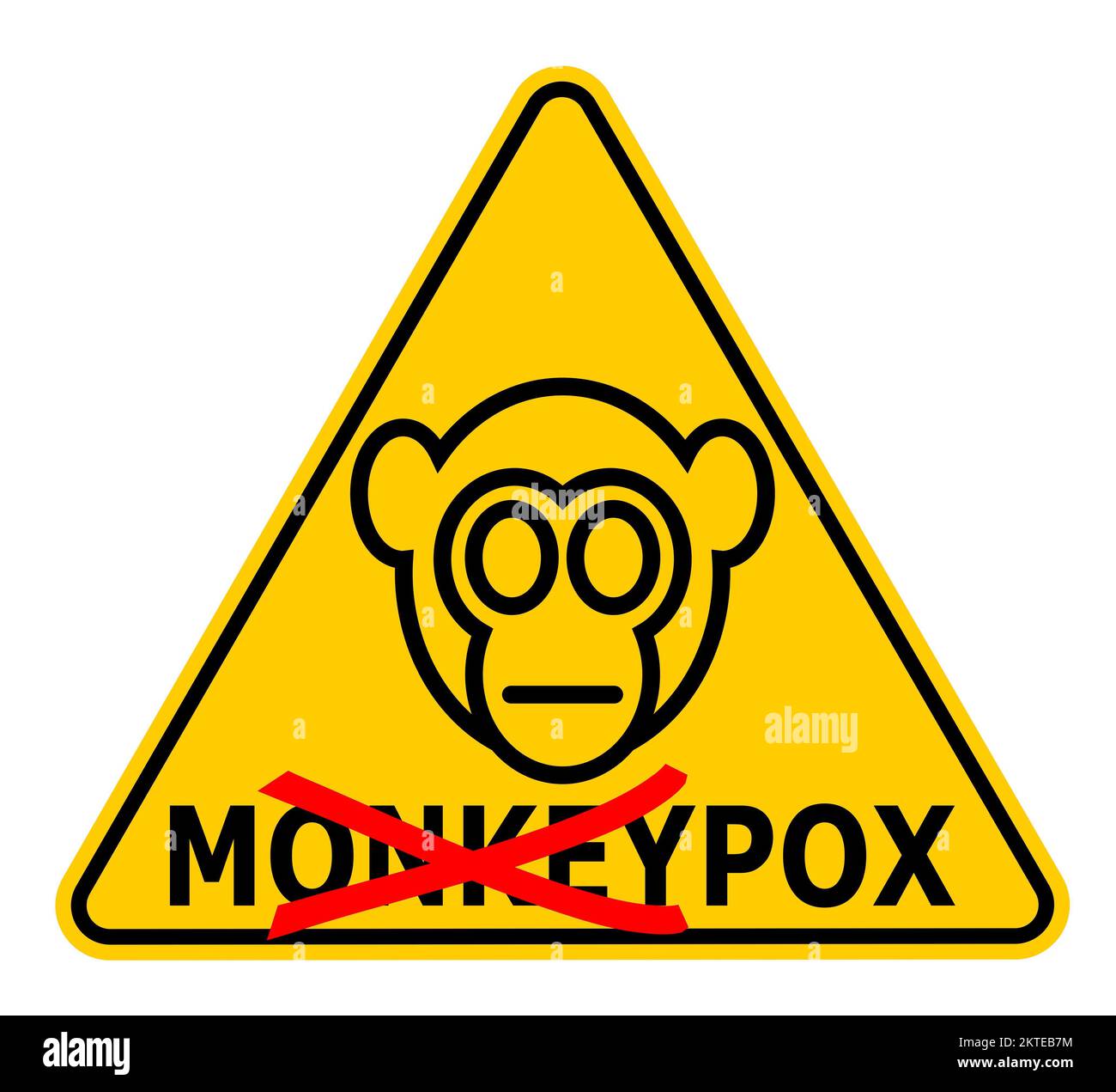 Vector illustration of warning sign against monkeypox virus disease ...