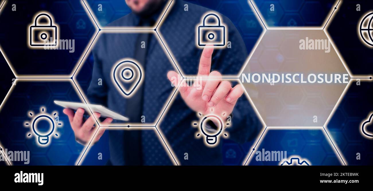 Writing displaying text Nondisclosure, Concept meaning Legal Contract ...