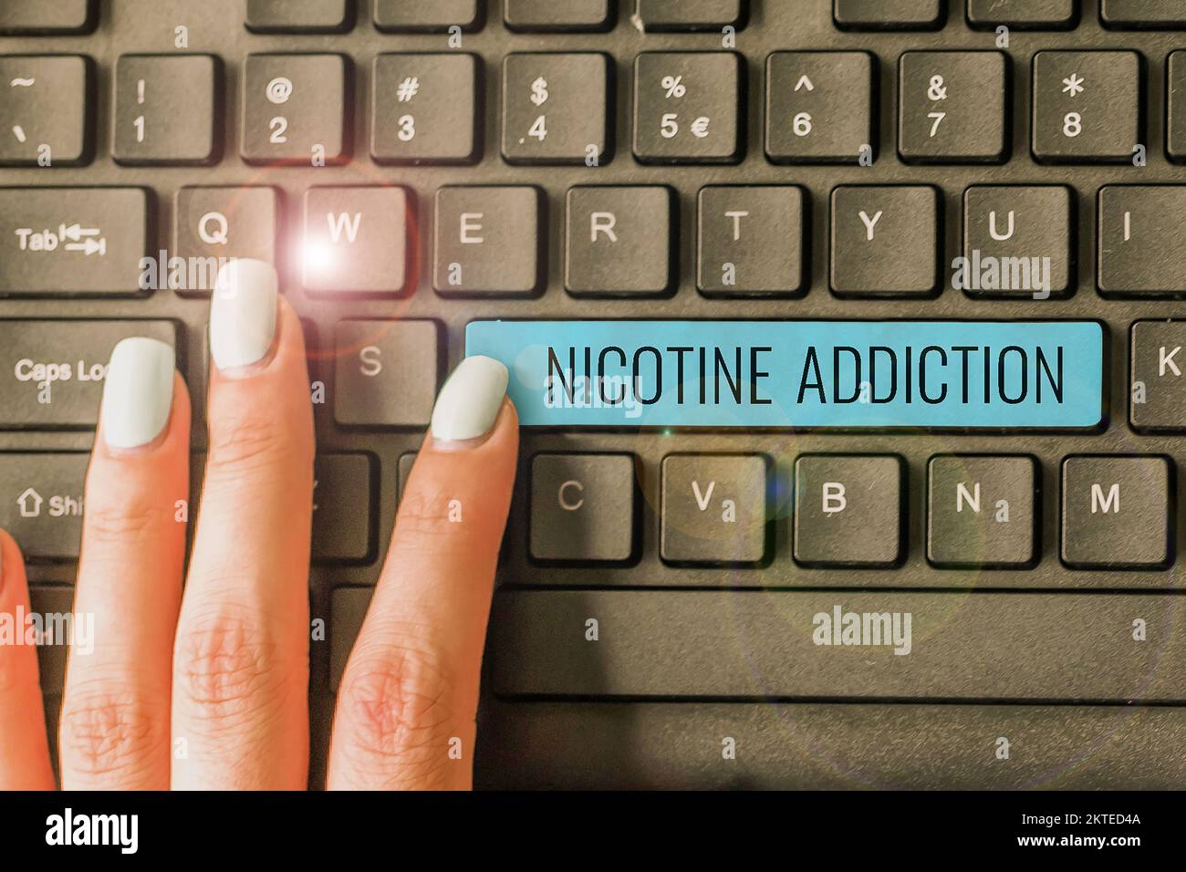 Hand writing sign Nicotine Addiction, Internet Concept condition of ...