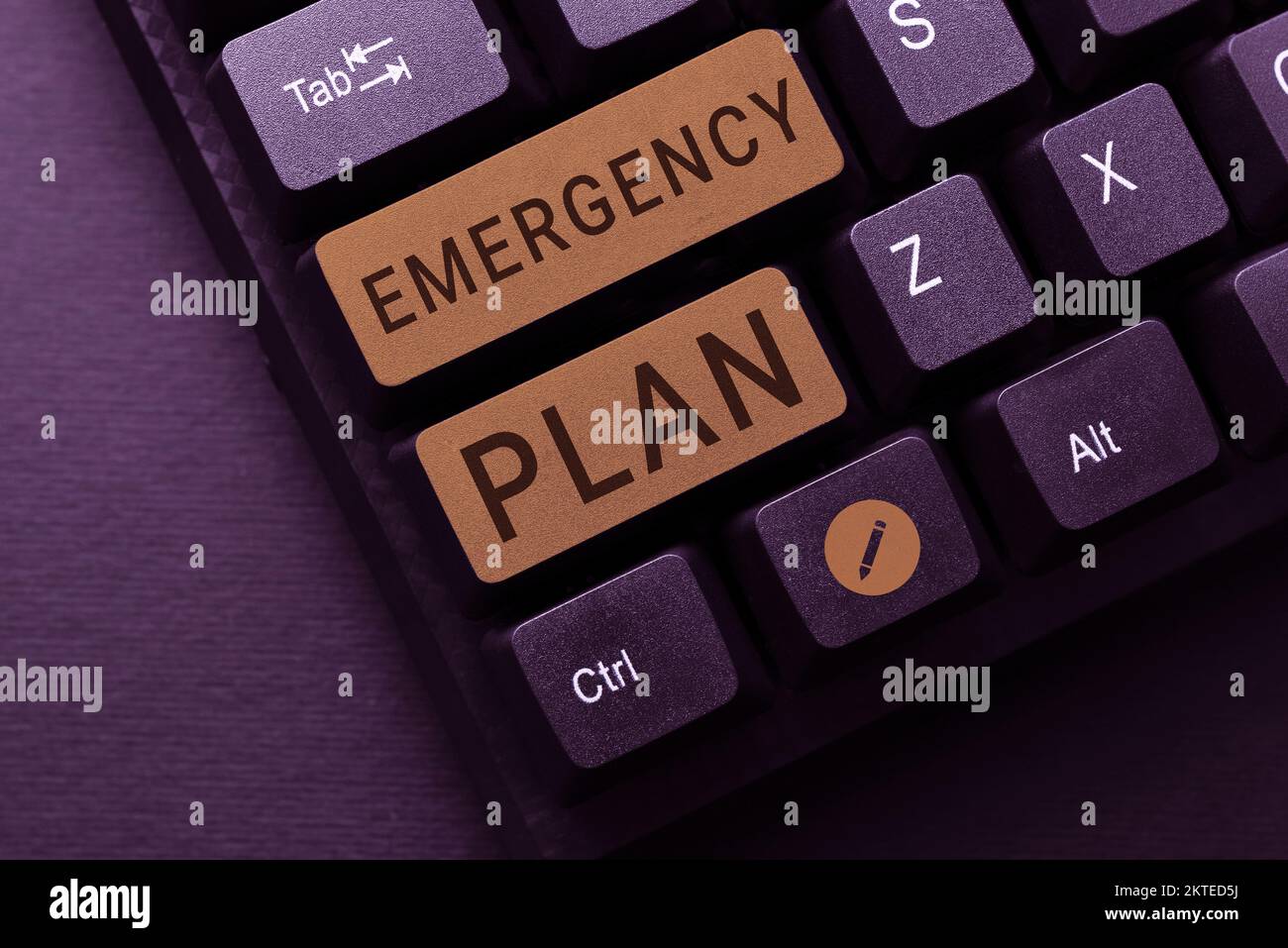 Conceptual display Emergency Plan, Word Written on Procedures for ...