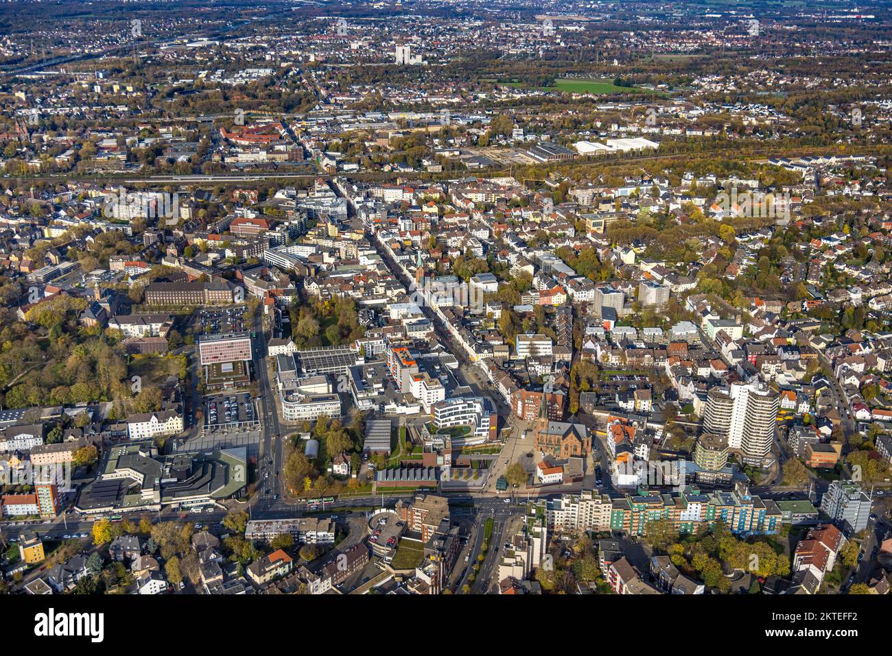 Aerial view, city view, Europaplatz, LWL-Museum für Archäologie ...