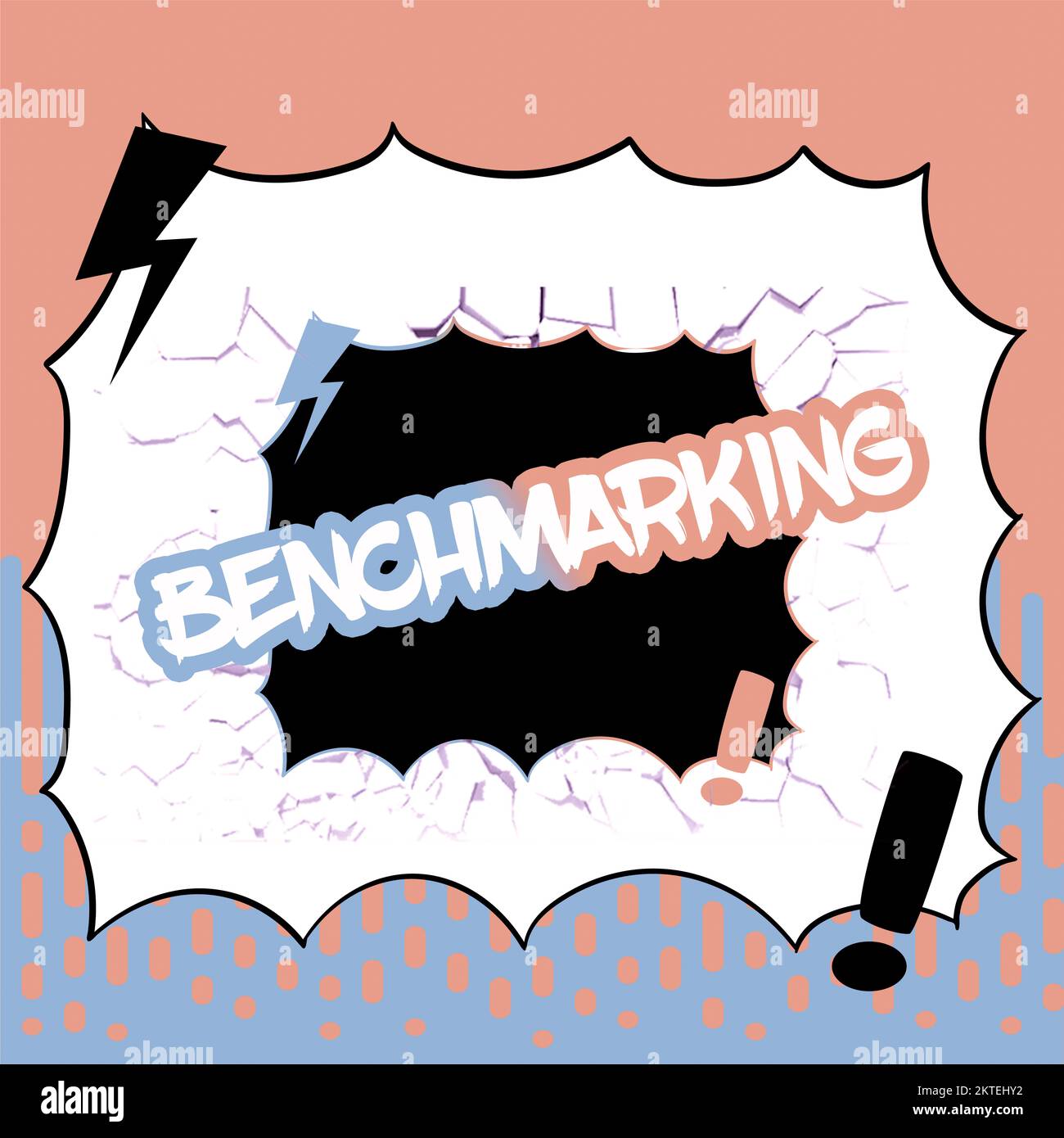 Text caption presenting Benchmarking, Business approach Evaluate ...