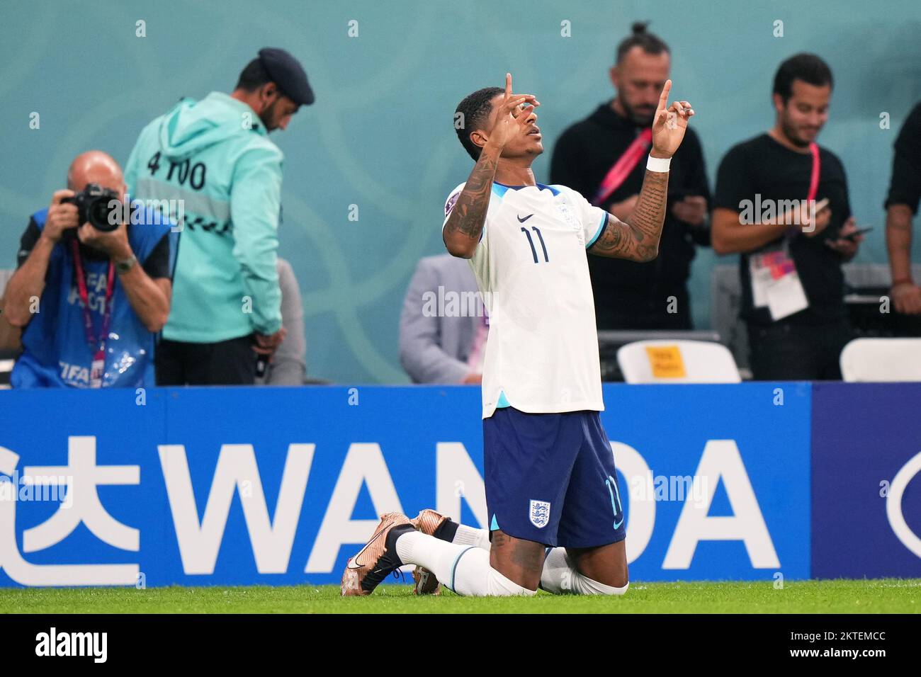 Marcus Rashford of England celebrates his goal during the FIFA World ...