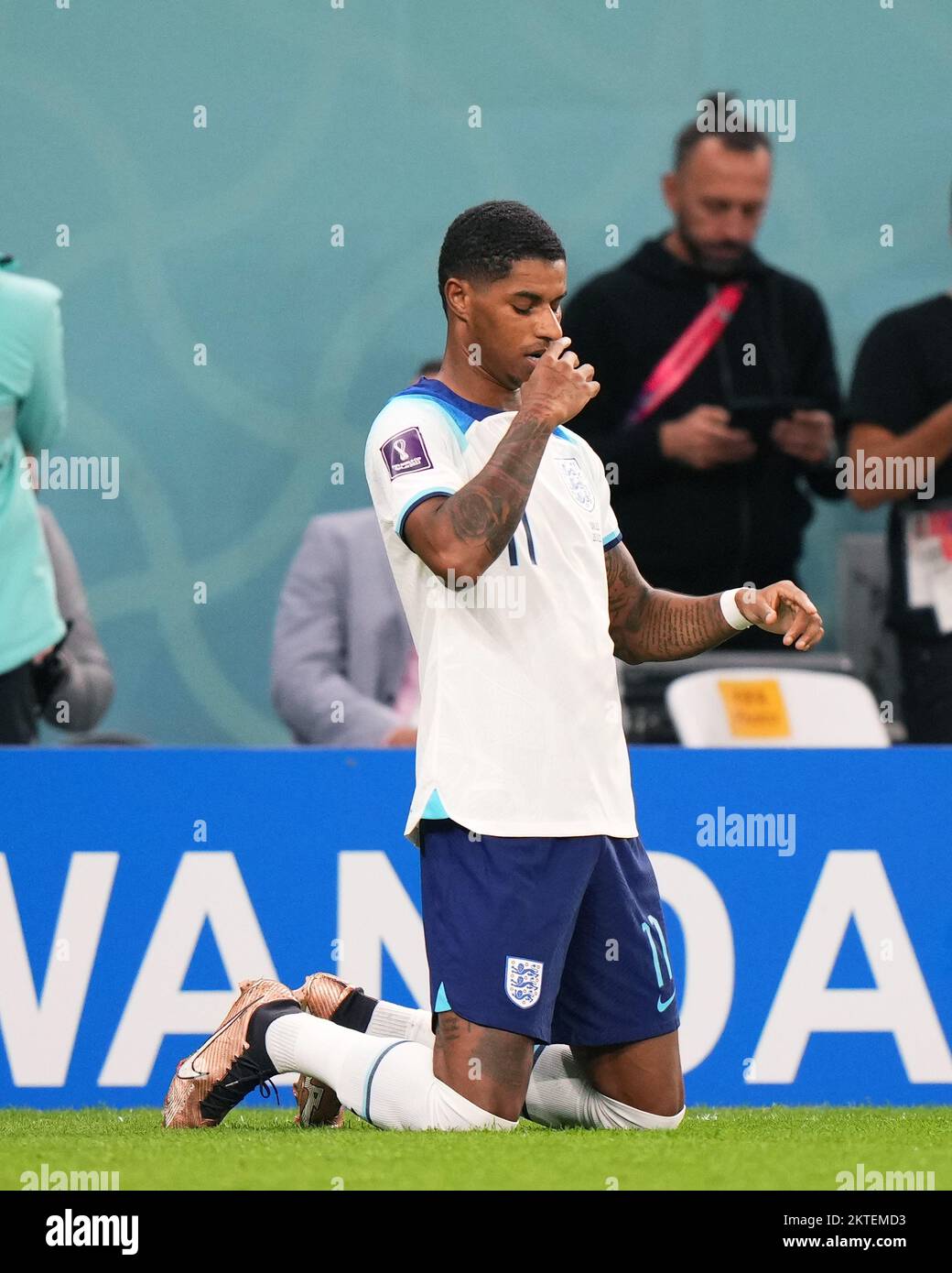 Marcus Rashford of England celebrates his goal during the FIFA World ...
