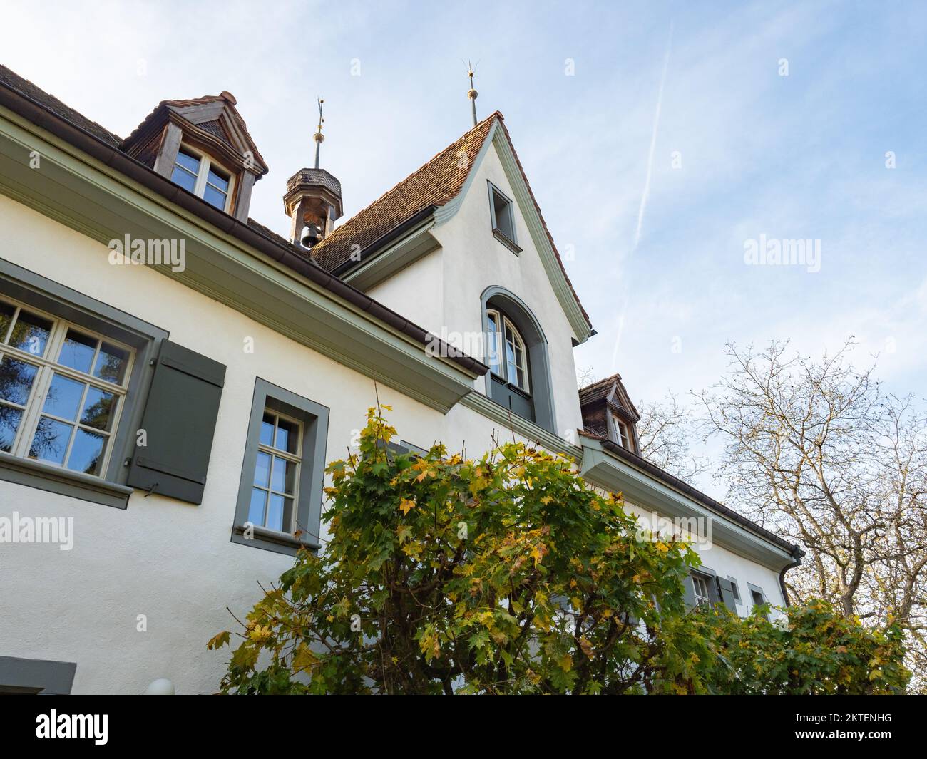 Weinfelden, Switzerland - October 29th 2022: Historic castle under the ...