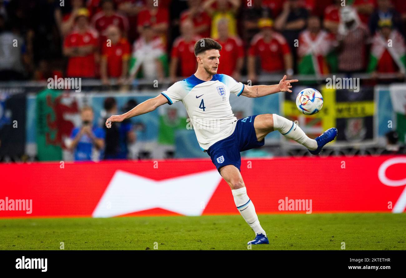 Doha, Qatar. 29th Nov, 2022. Declan Rice (England) Wales - England ...