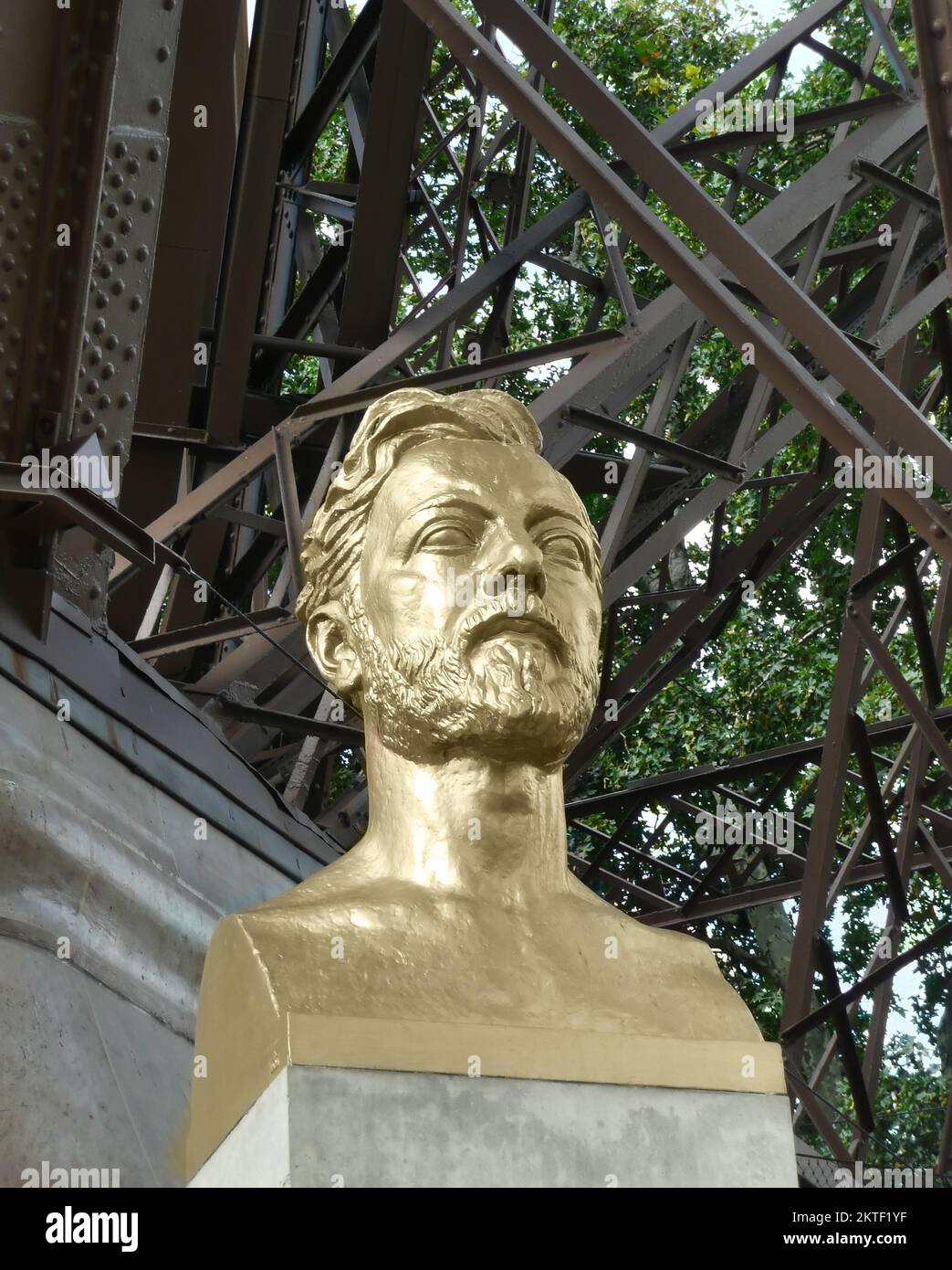 Gustave Eiffel bust at the site of Eiffel Tower in Paris by Antoine Bourdelle (1861-1929 ...