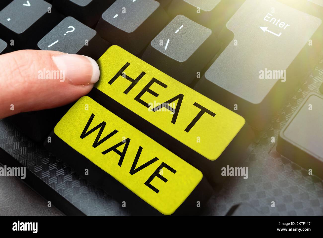 Text showing inspiration Heat Wave, Concept meaning a prolonged period ...