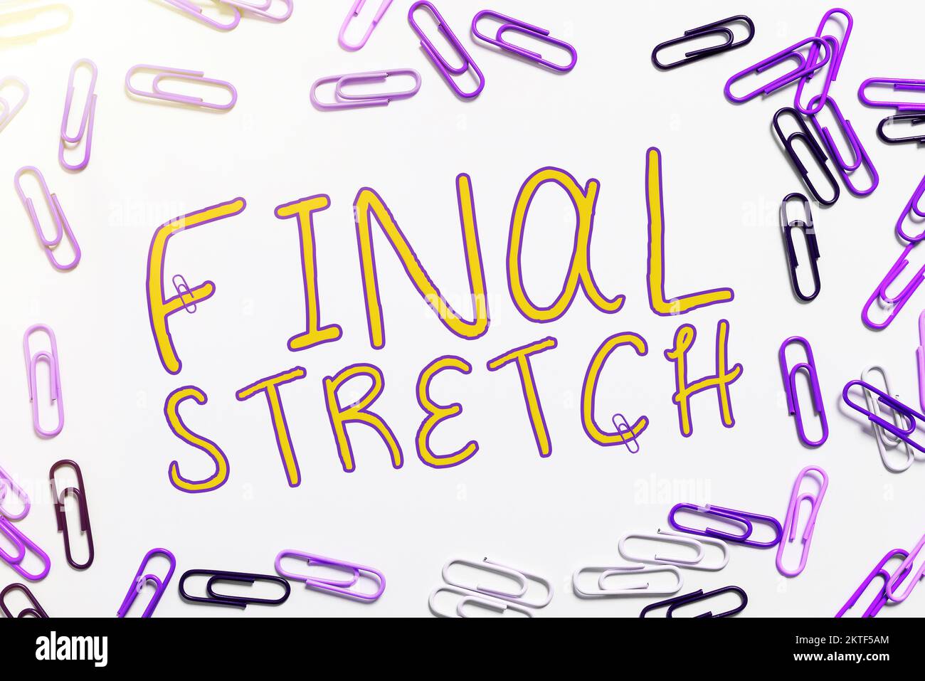 Hand writing sign Final Stretch, Word Written on Last Leg Concluding ...