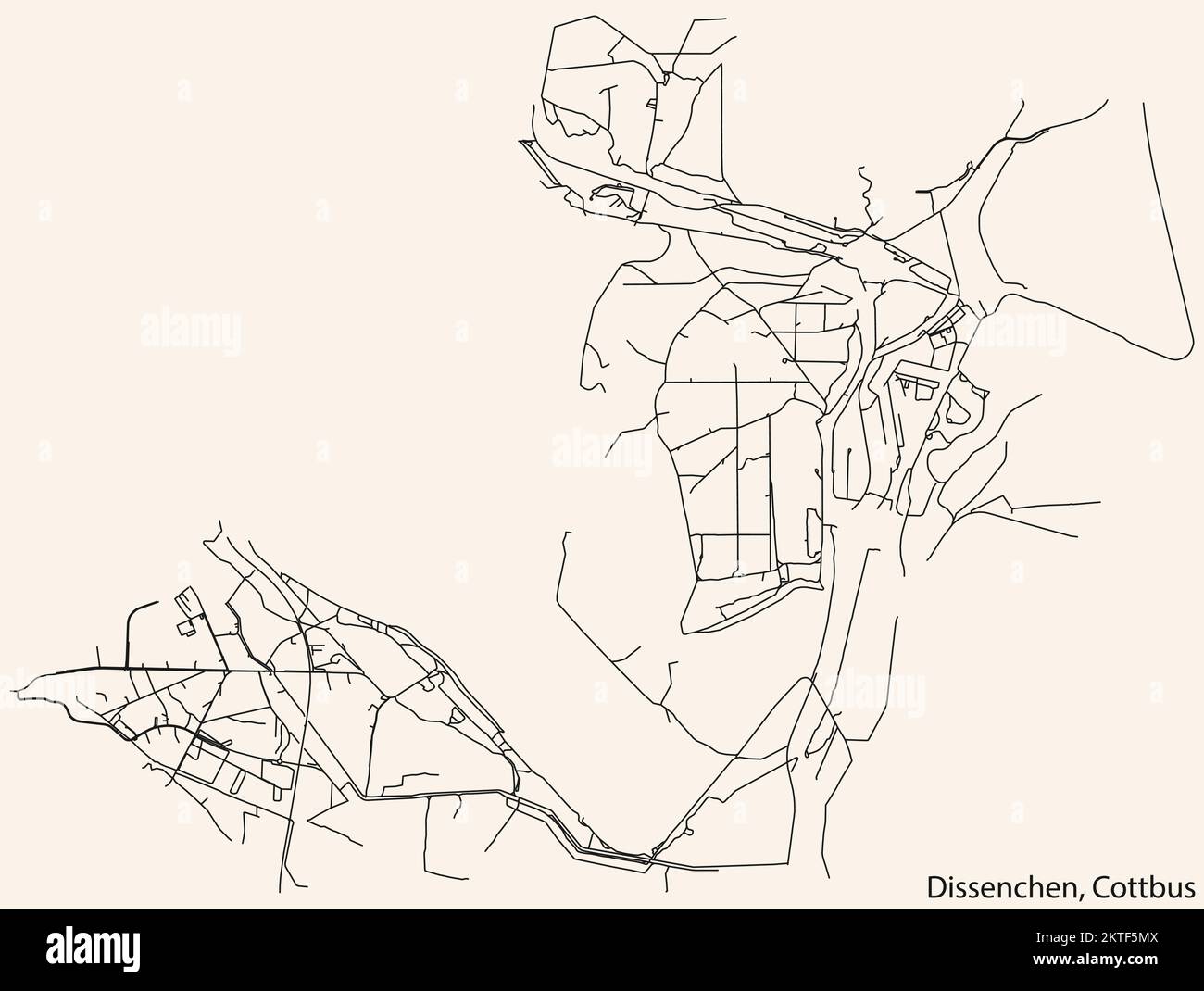 Detailed navigation black lines urban street roads map of the ...
