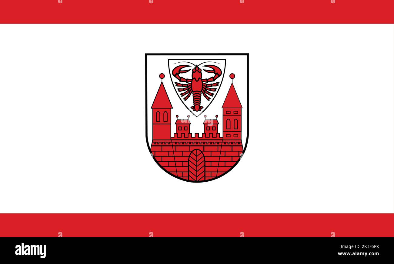 Official flag vector illustration of the German town of COTTBUS ...
