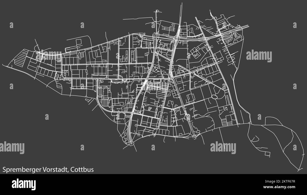 Detailed negative navigation white lines urban street roads map of the ...