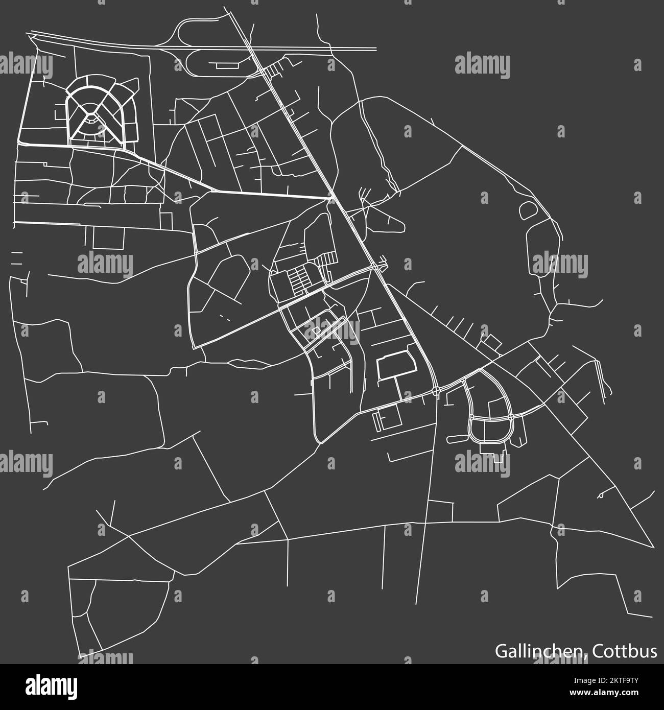 Detailed negative navigation white lines urban street roads map of the ...