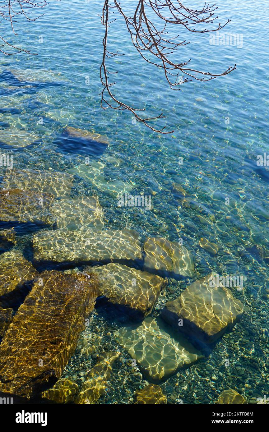 Pebble stones on lake beach hi-res stock photography and images - Alamy