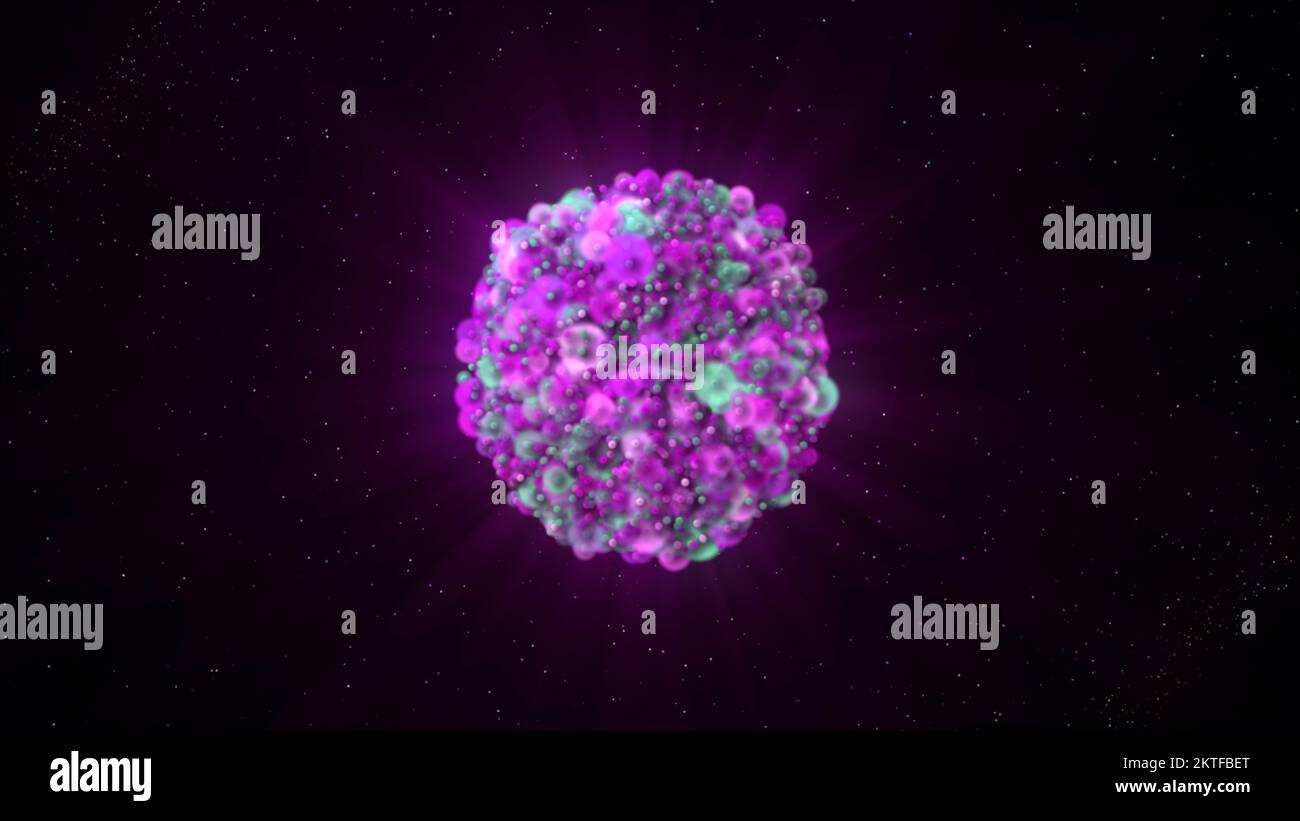 Energy spiral formed into ball in space. Motion. Glowing ball from ...