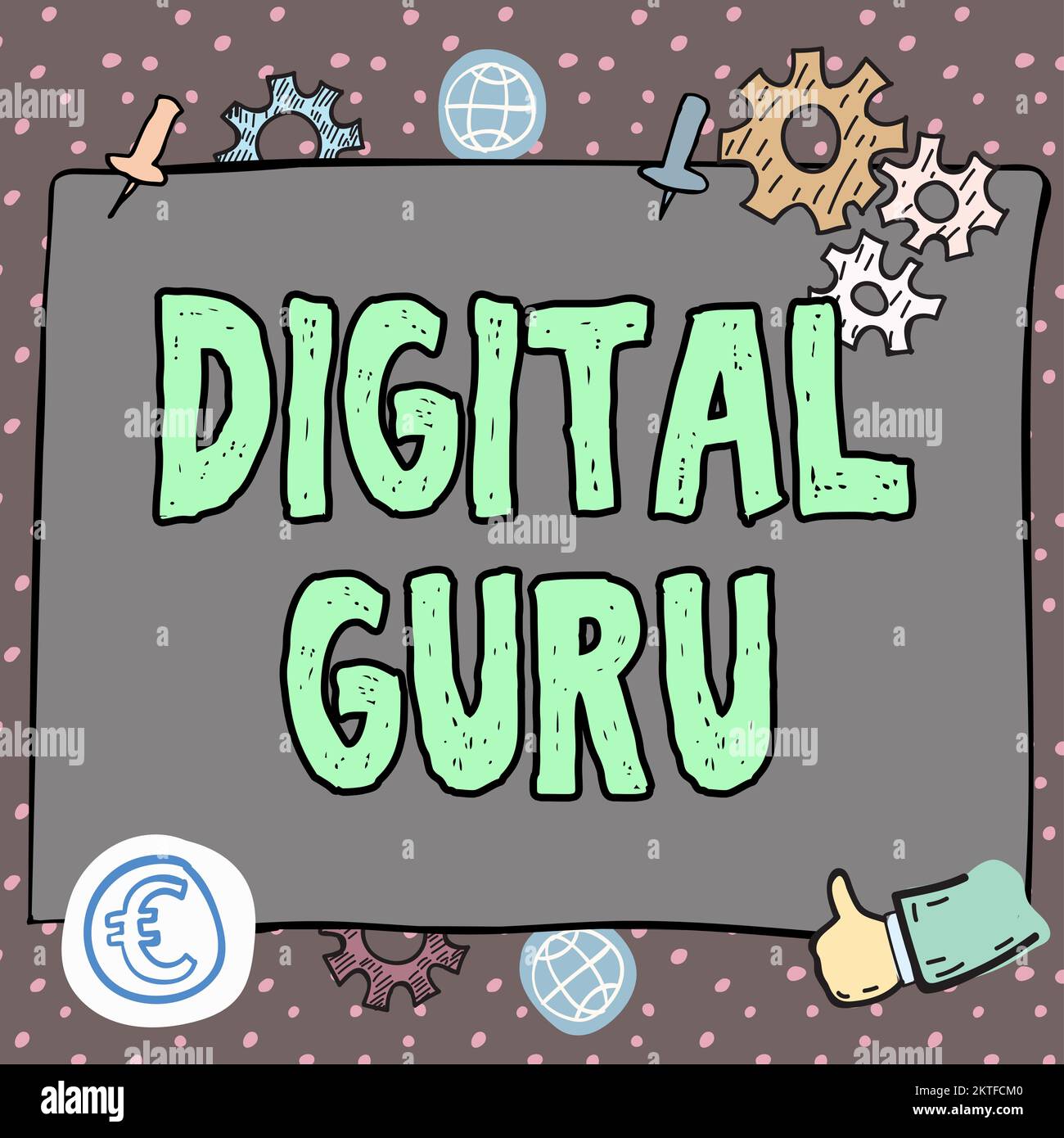 Conceptual caption Digital Guru, Internet Concept teacher and ...