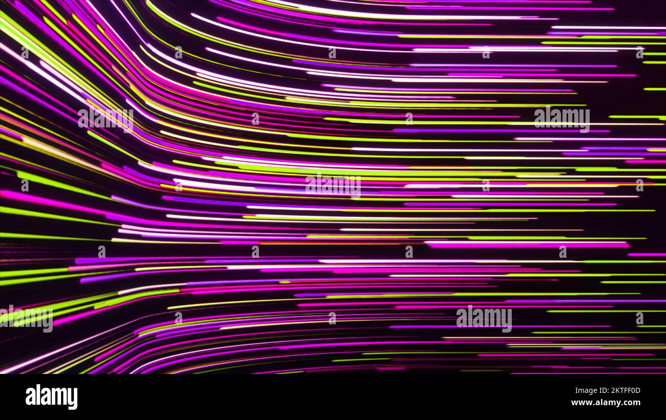 Colorful stripes move in curved stream. Motion. Beautiful curved stream ...