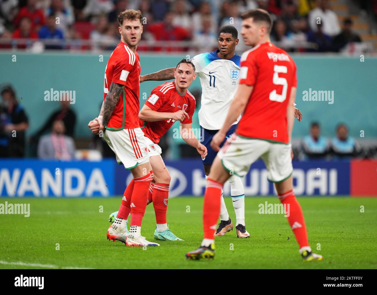 Marcus Rashford of England scores his goal during the FIFA World Cup ...