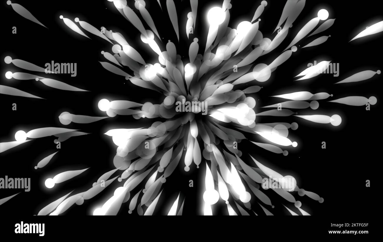 Colorful explosion of abstract balls. Motion. Beautiful explosion of 3d ...