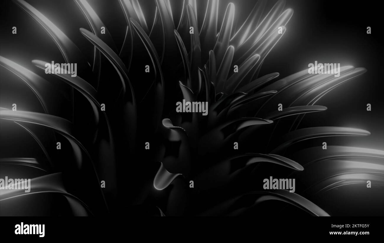 Opening 3d flower. Design. Abstract 3d flower moves and opens. Sharp 3d ...