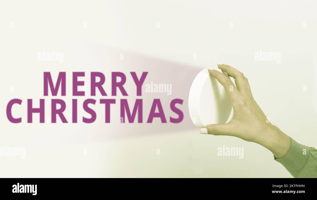 Text showing inspiration Merry Christmas, Concept meaning annual ...