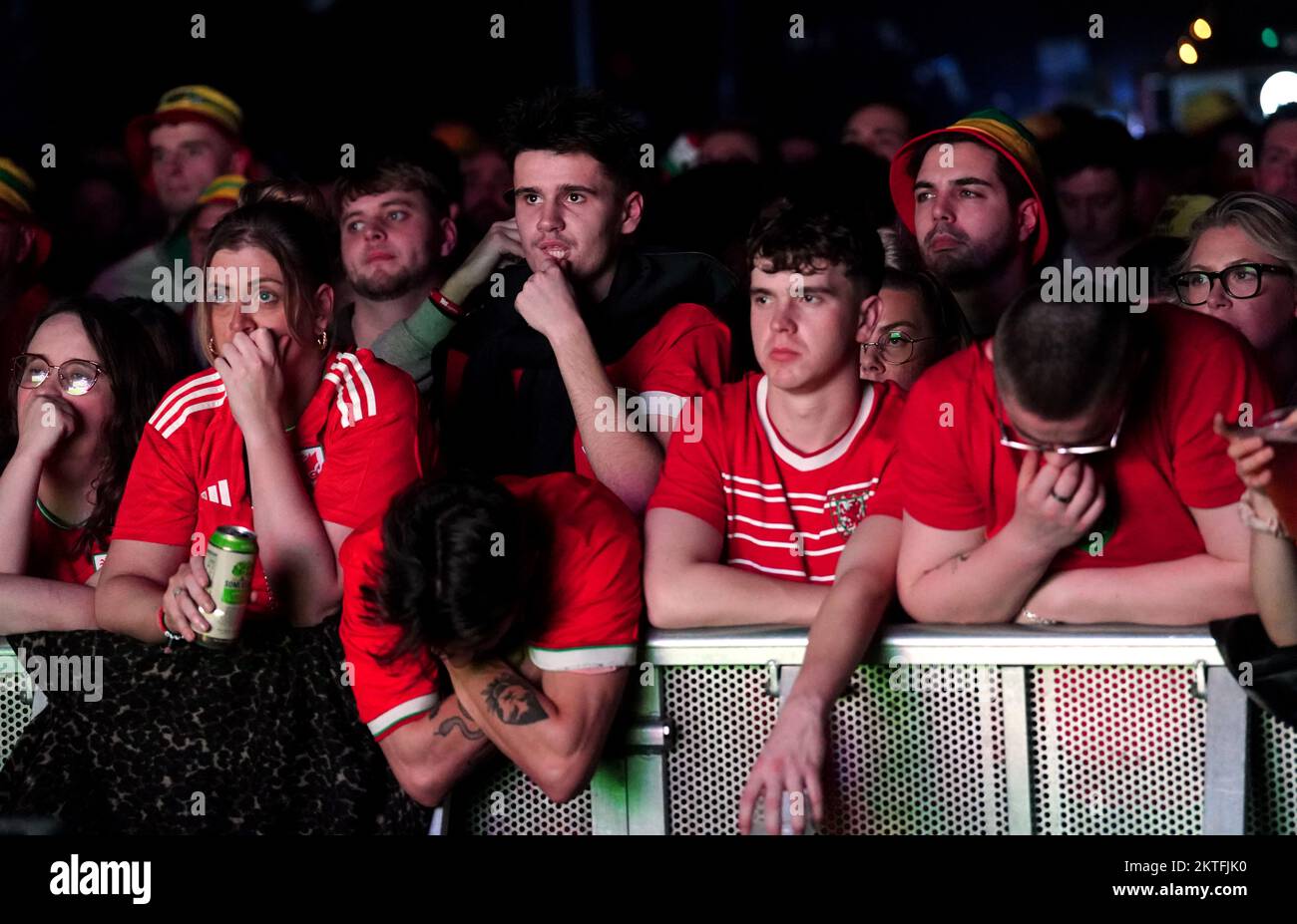 Dejected Wales fans at the 4TheFans Fan Park at The Tramshed, Cardiff ...
